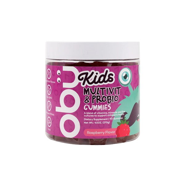 اوبو كيدز مالتي فيتامين و بروبايوتيك - 90 حلاو مضغ بنكهة التوت الكويت ...